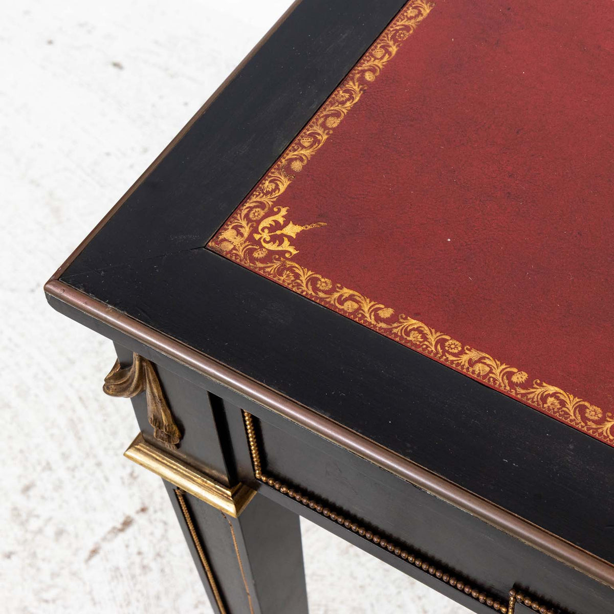 Louis XVl Style Ebonized Writing Table with Leather Top – The Antique ...