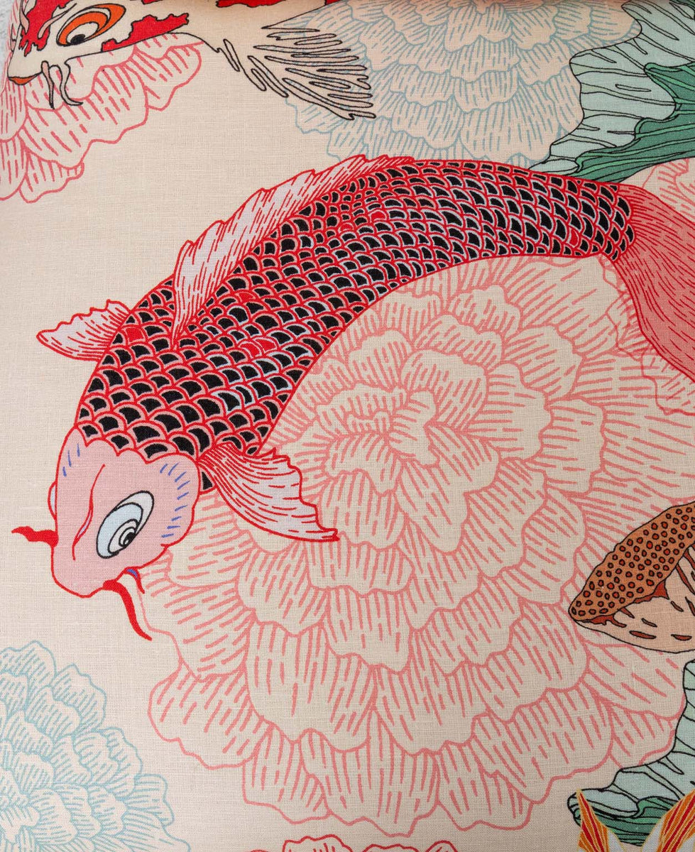 Koi Fish Printed Fabric Slipper Chair – The Antique And Artisan Gallery ...