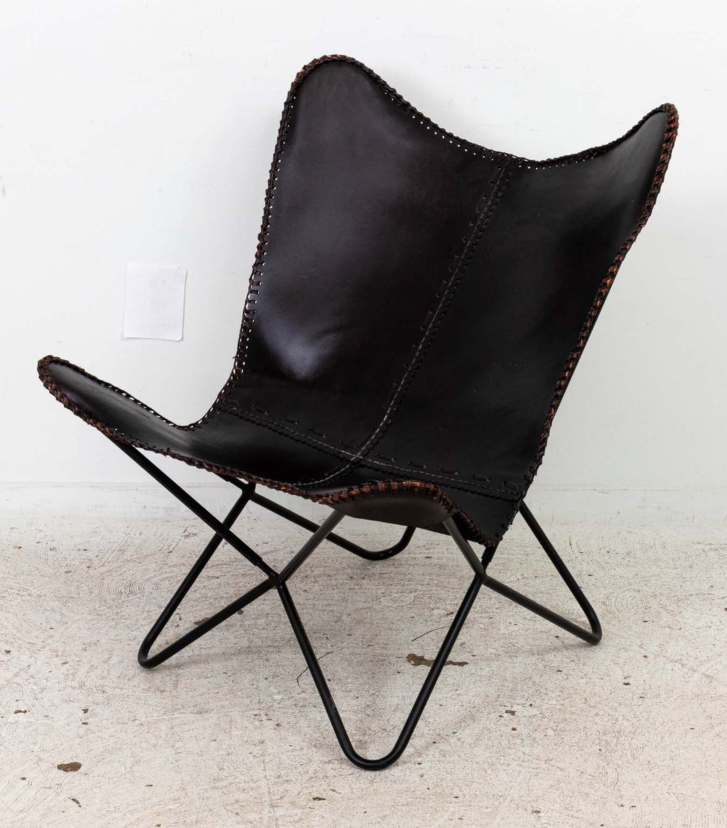 Iron Butterfly Chair in Leather – The Antique And Artisan Gallery Online