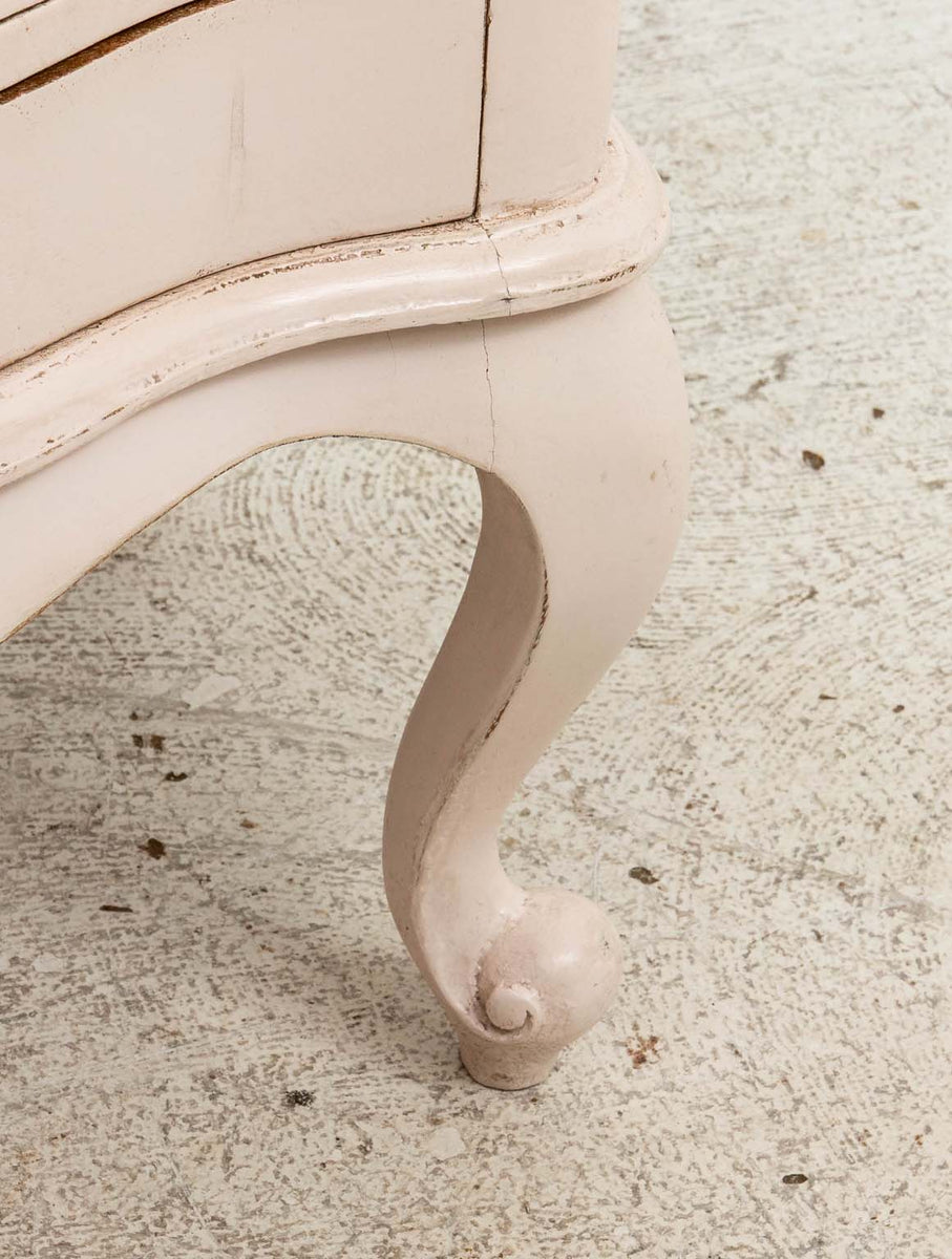 Wood Three Drawer Shaped Front Bedside Table – The Antique And Artisan ...