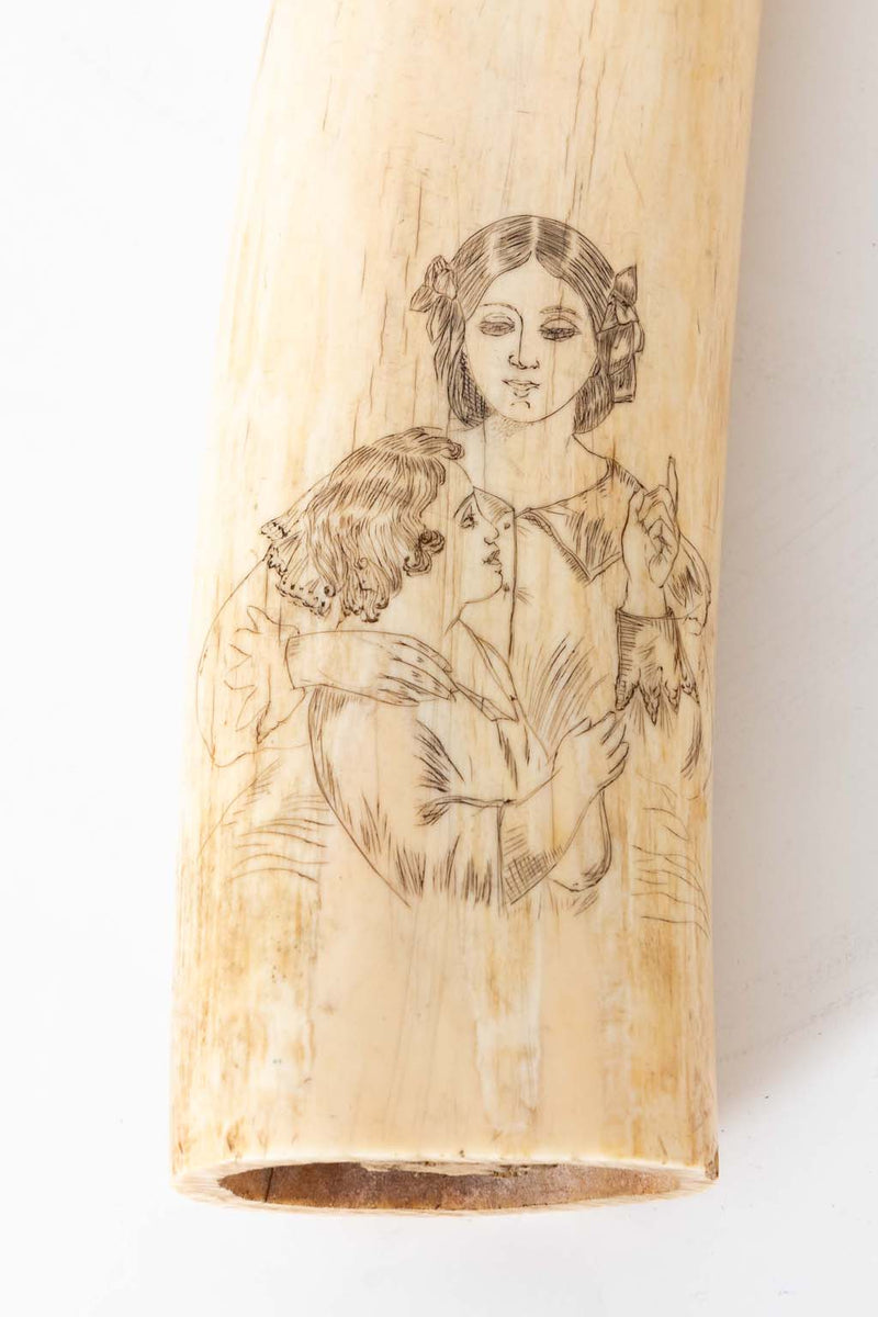 Pair of 17 inch Walrus Tusks, scrimshawed, circa 19th Century – The ...