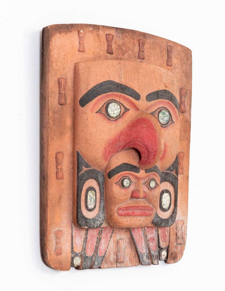 Tlingit mask with abalone inlay – The Antique And Artisan Gallery Online