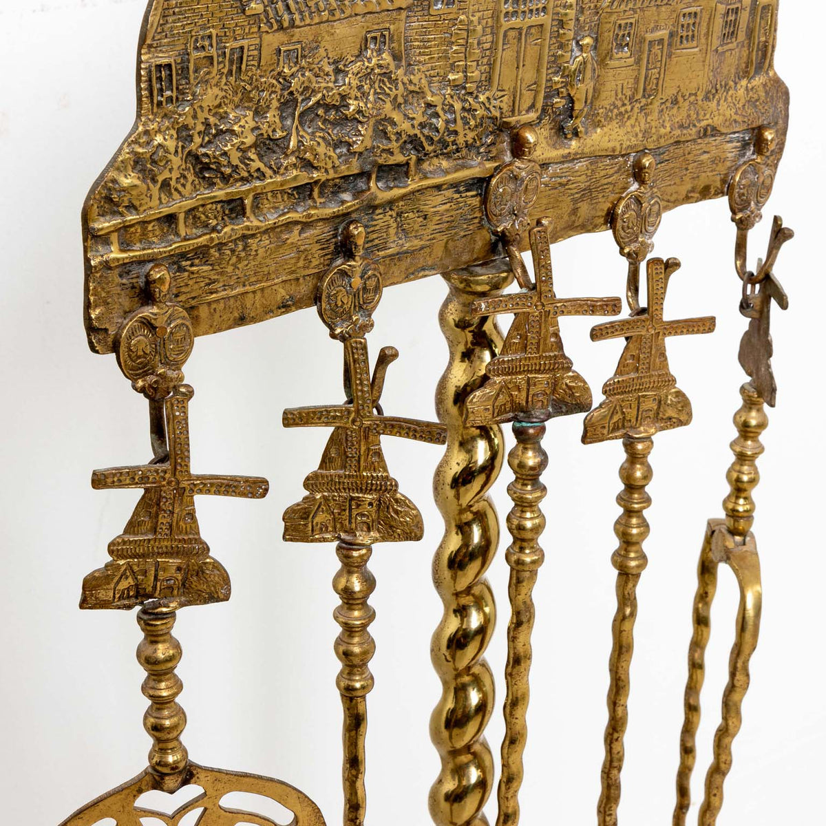 Antique Brass Windmill Fire Set – The Antique And Artisan Gallery Online