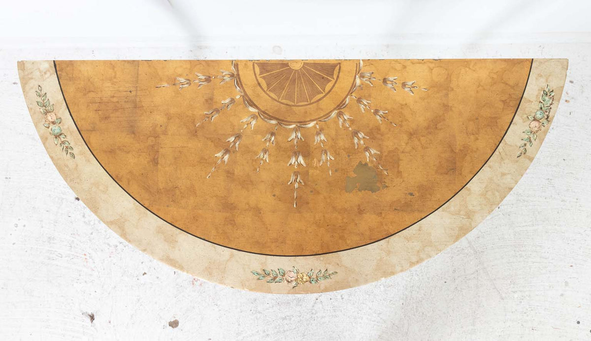 Hand Painted Demi Lune Table – The Antique And Artisan Gallery Online