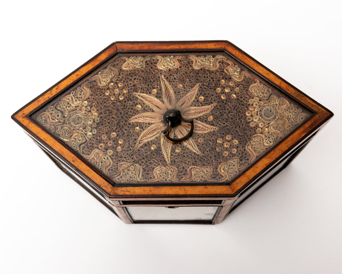 English Rolled Paper or Quilled Paper Tea Caddy – The Antique And ...