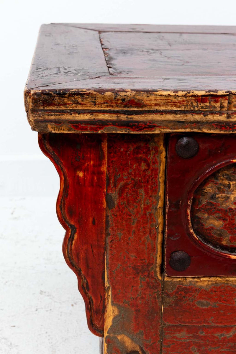 Antique Chinese Small Brunt Red Cabinet or Chest – The Antique And ...