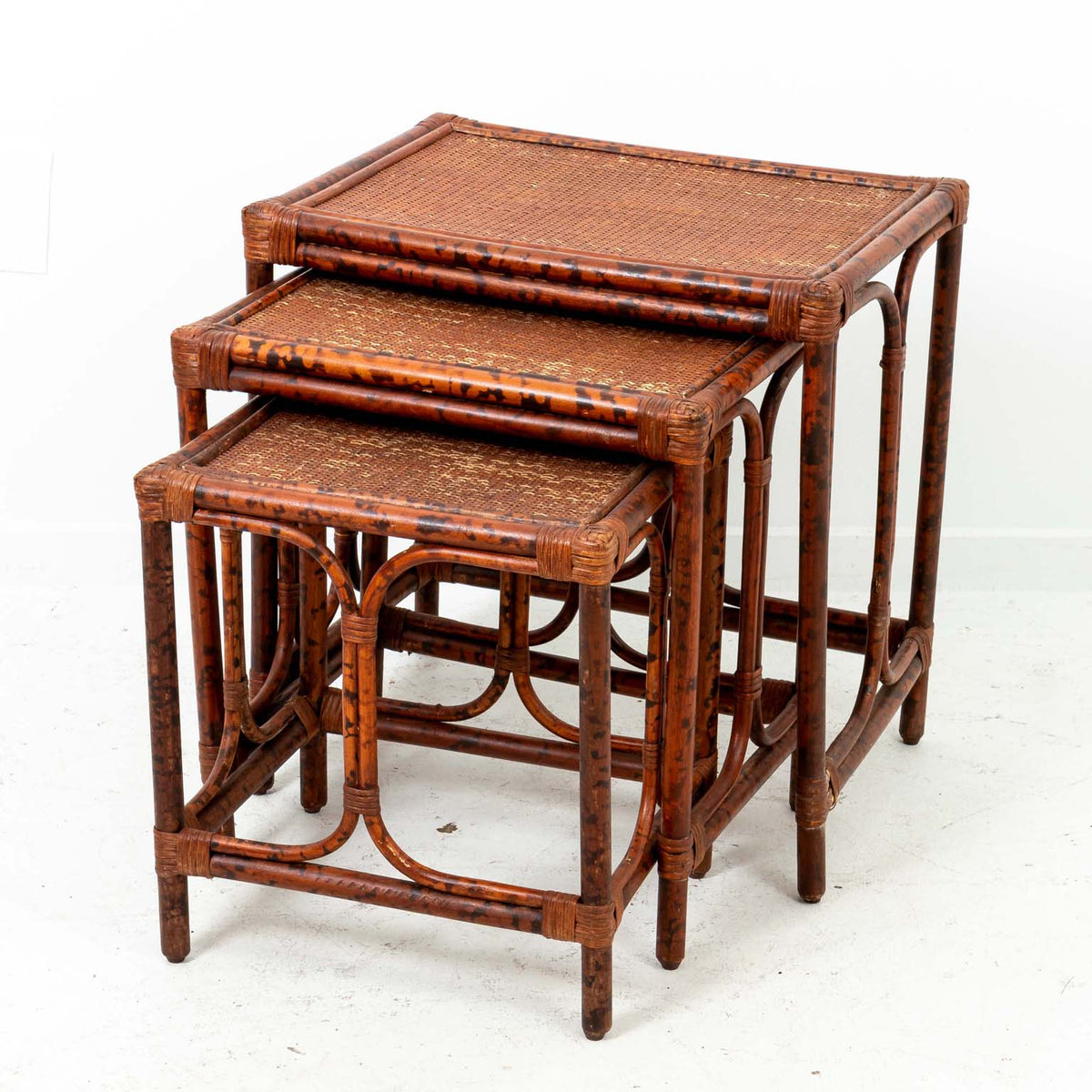 Set Of Three Bamboo Stacking Tables – The Antique And Artisan Gallery ...